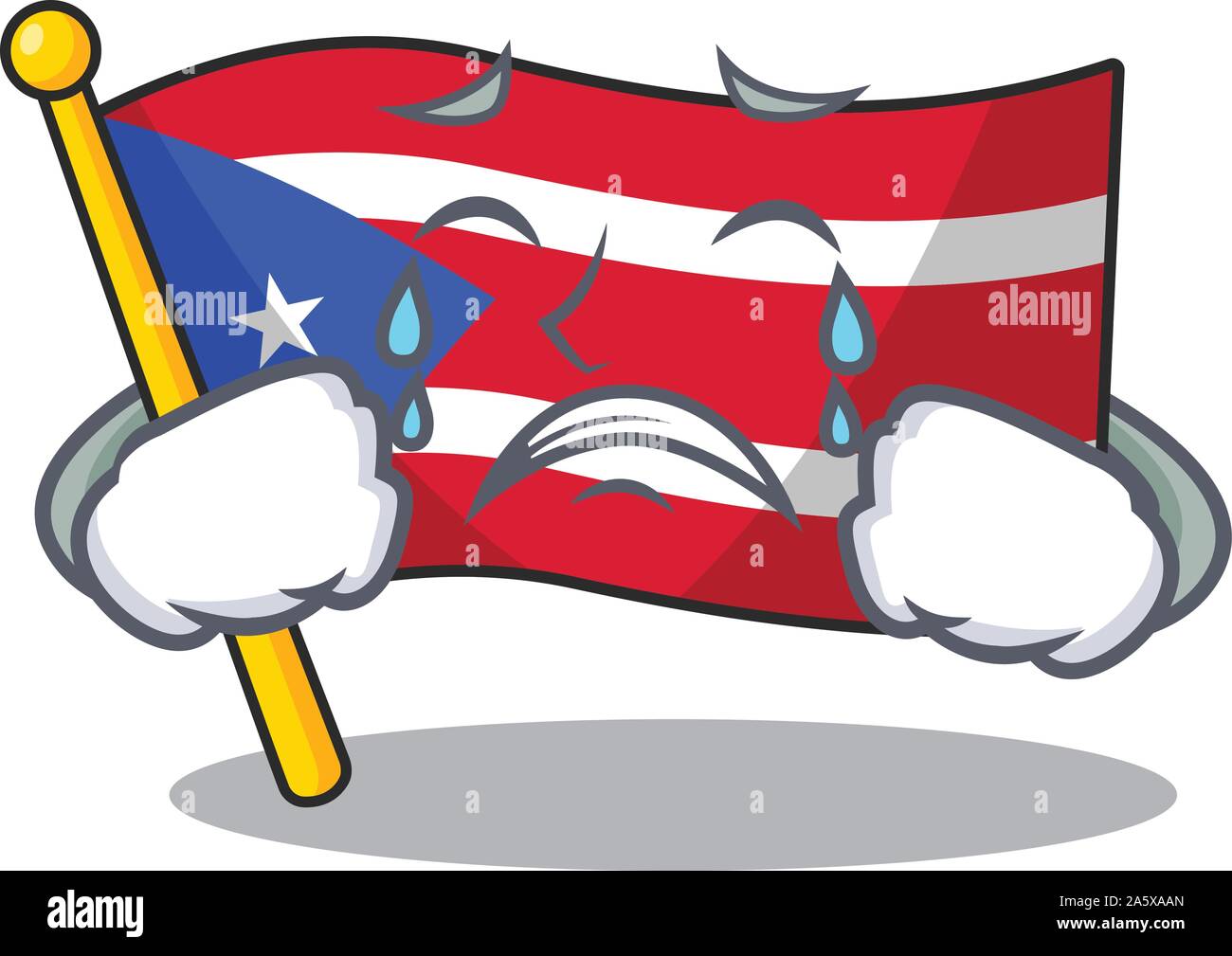 Crying flag puerto rico on a cartoon Stock Vector Image & Art - Alamy
