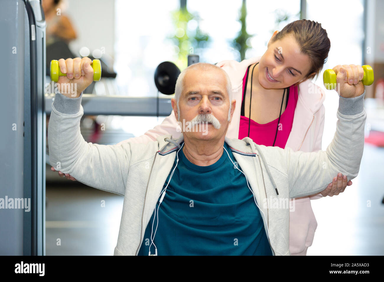 Pensioner woman weights hi-res stock photography and images - Alamy