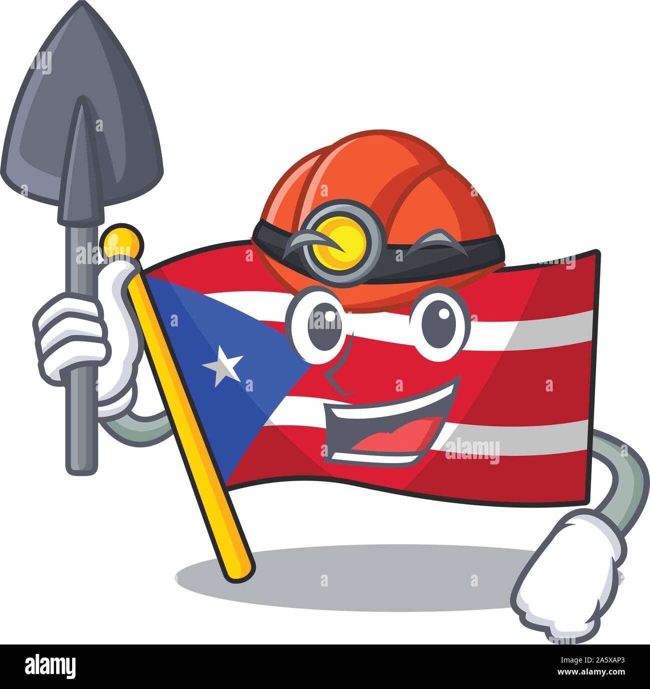 Miner flag puerto rico on a cartoon Stock Vector Image & Art - Alamy