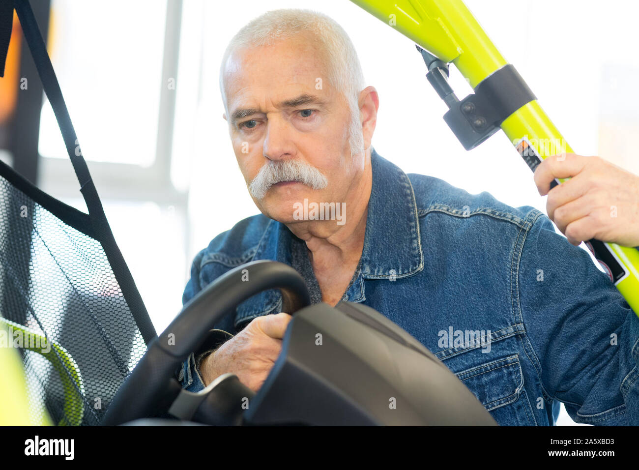 portrait of a mature car dealer Stock Photo - Alamy