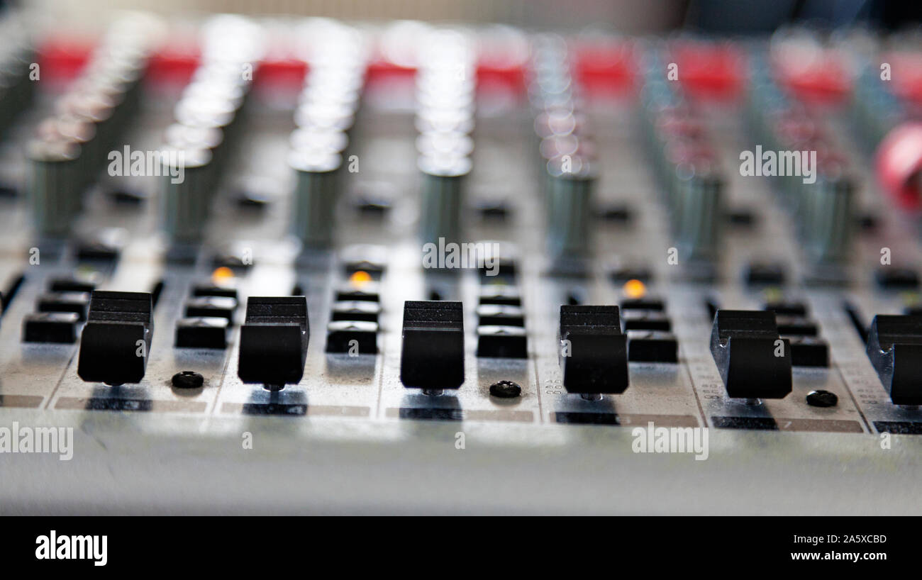 mixer table for studio musicians and sound effects Stock Photo - Alamy