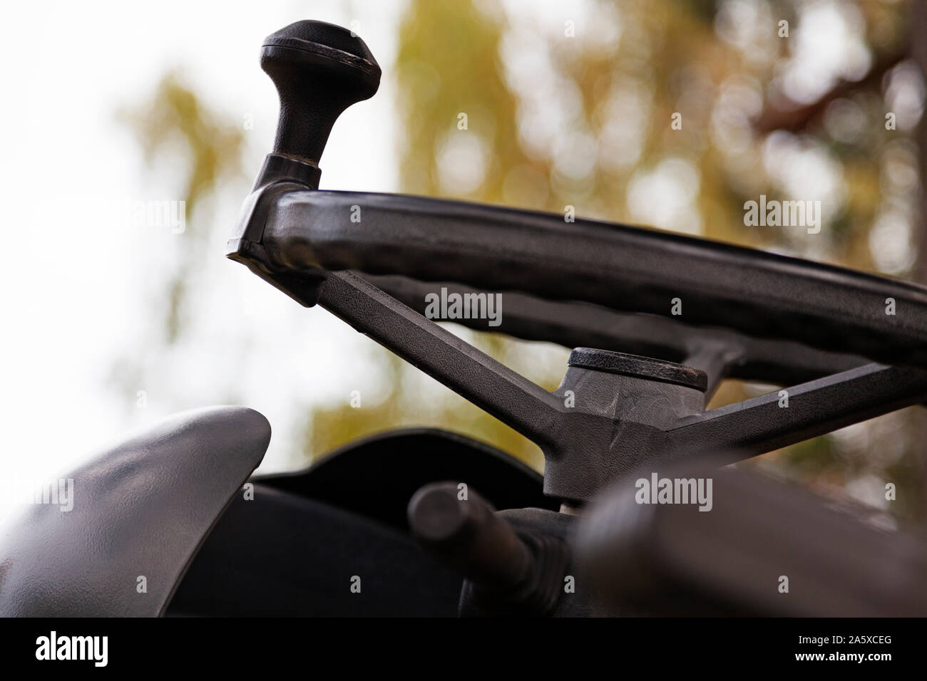 the steering wheel to a steam roller at road construction on Umedalen ...