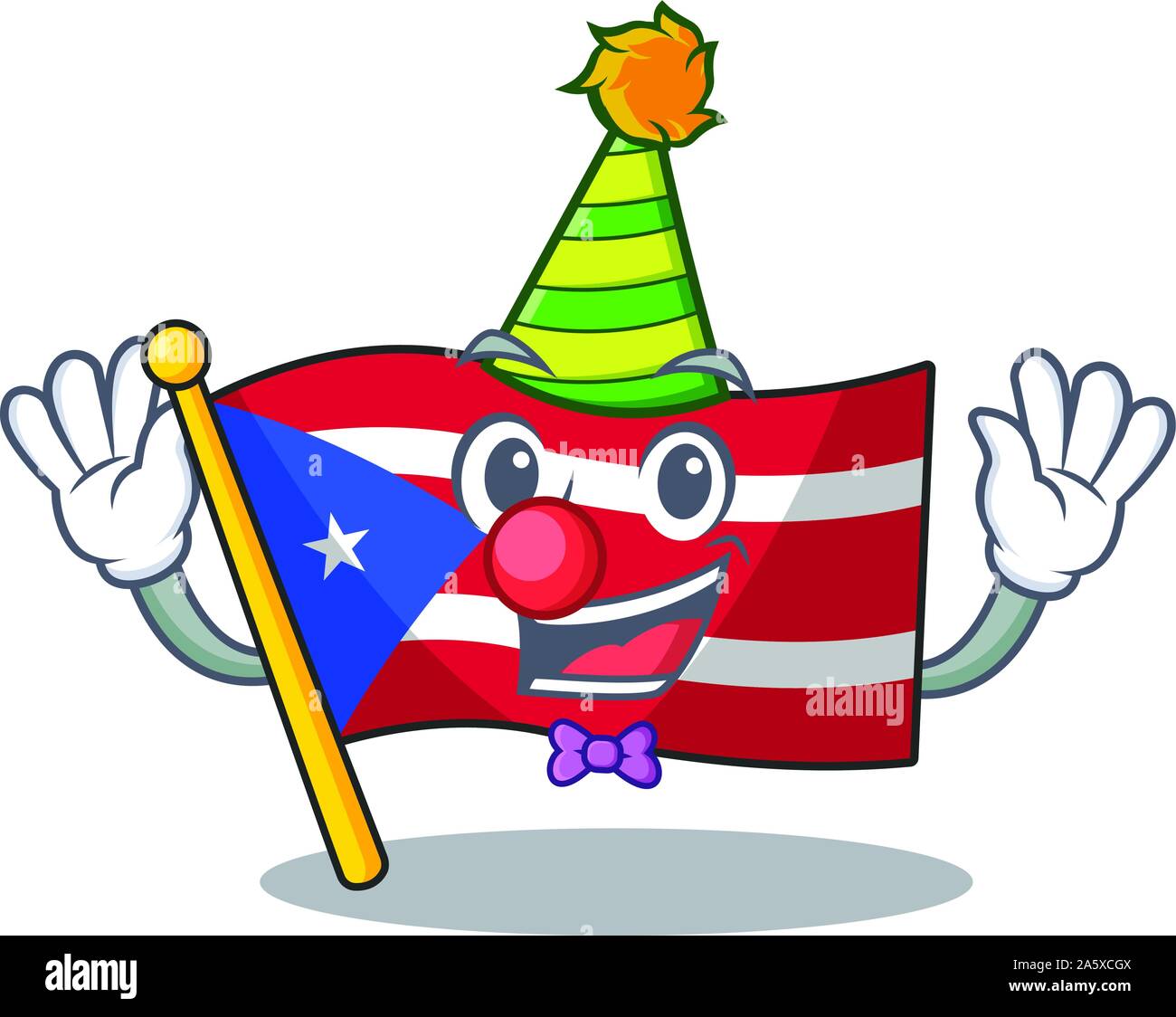 Clown flag puerto rico the mascot shape Stock Vector Image & Art - Alamy