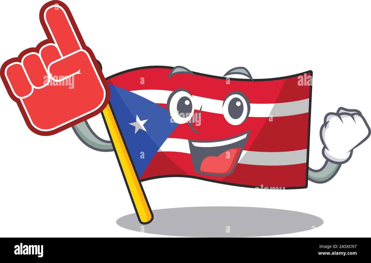 Foam finger flag puerto rico the mascot shape Stock Vector Image & Art ...