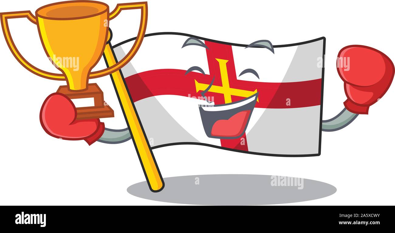 Boxing winner flags guernsey stored in cartoon drawer Stock Vector ...