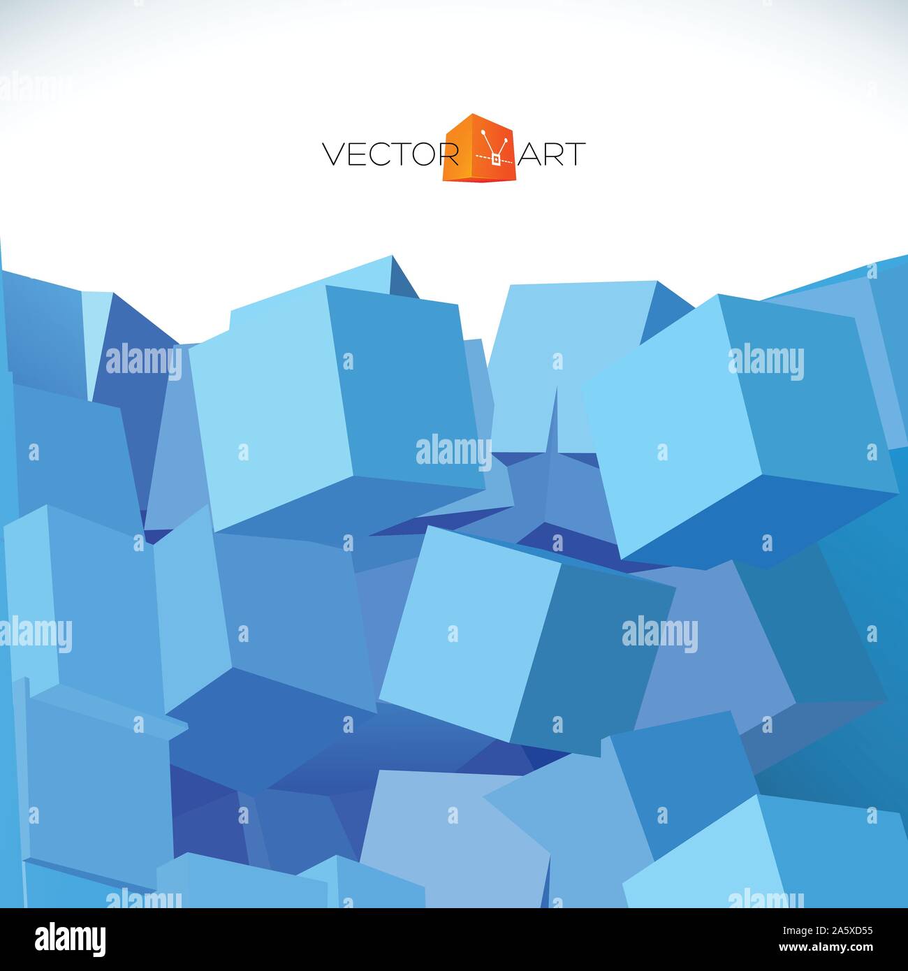 Vector 3D explosion background with cubical particles Stock Vector ...