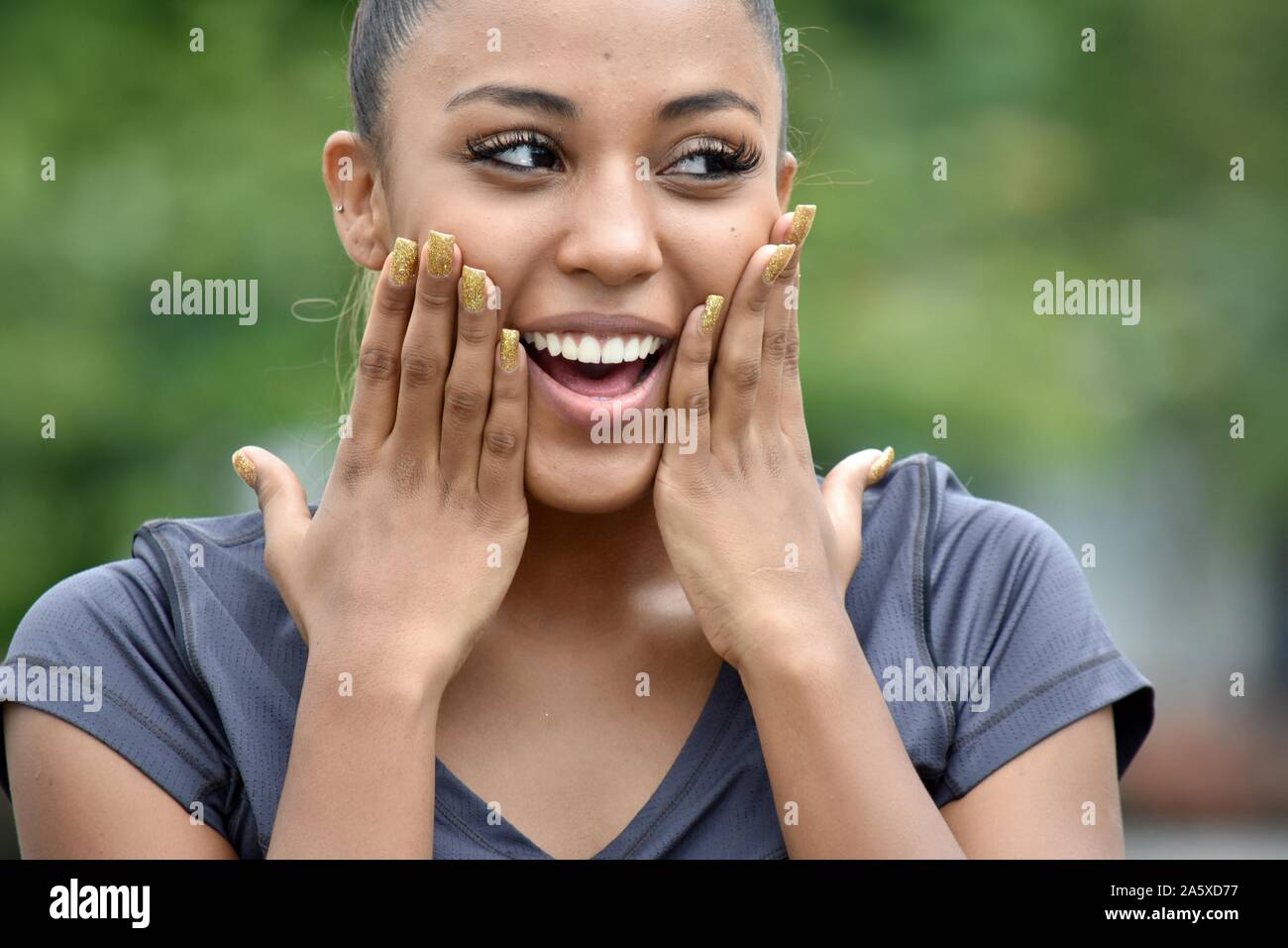 Surprised Young Girl Stock Photo - Alamy