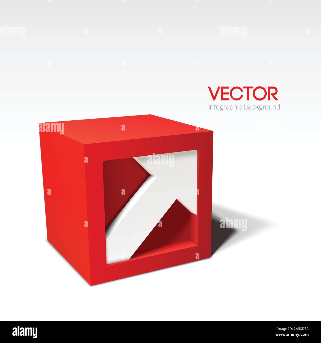 Infographic vector red 3D cube with arrow Stock Vector Image & Art - Alamy
