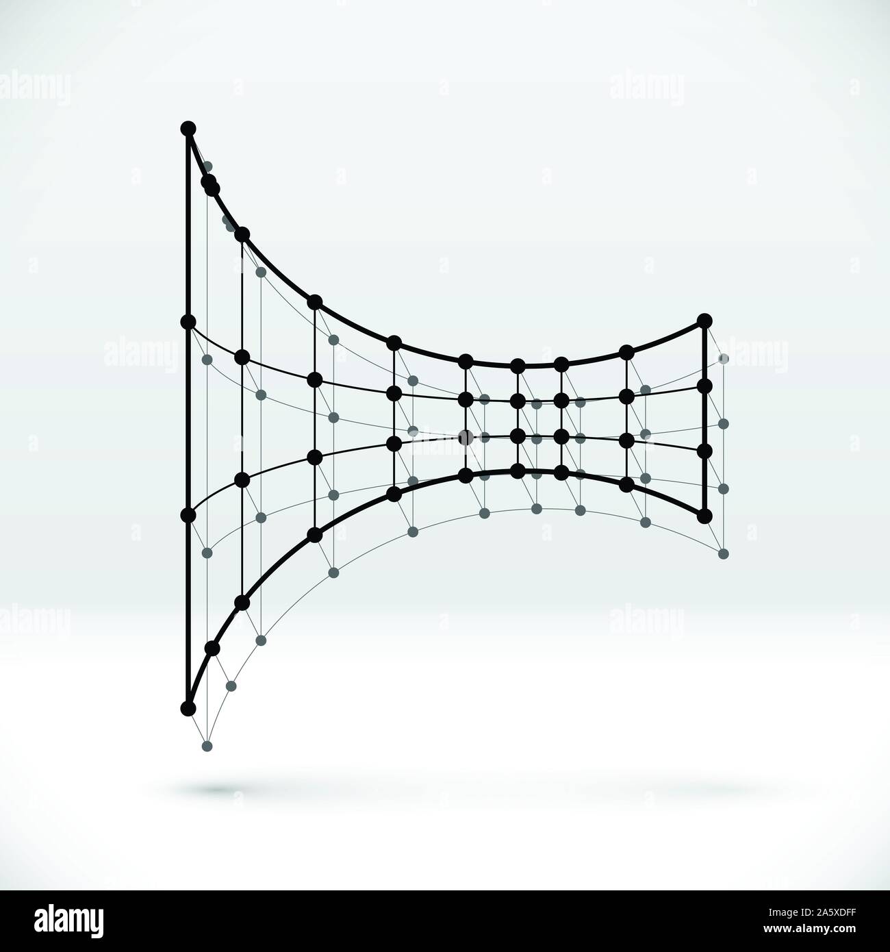Abstract 3d Wireframe Shape With Connected Structure Stock Vector Image