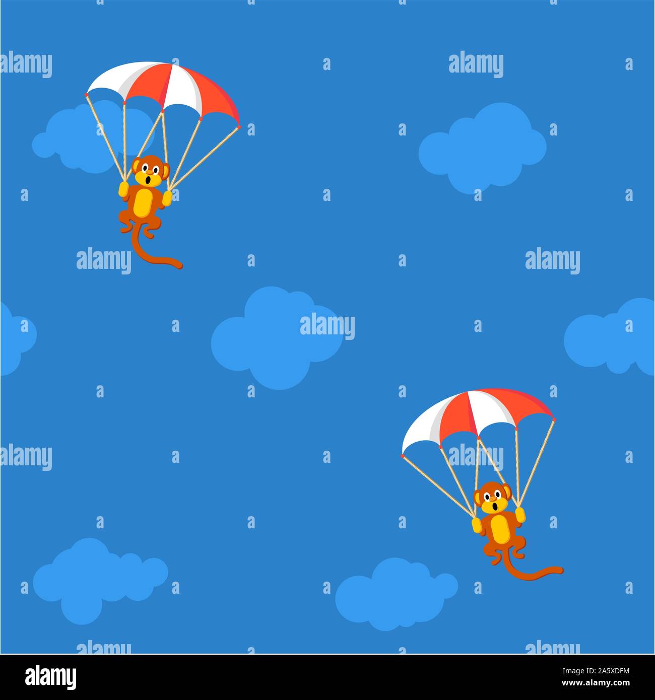 Pattern of monkeys with parachute Stock Vector Image & Art - Alamy