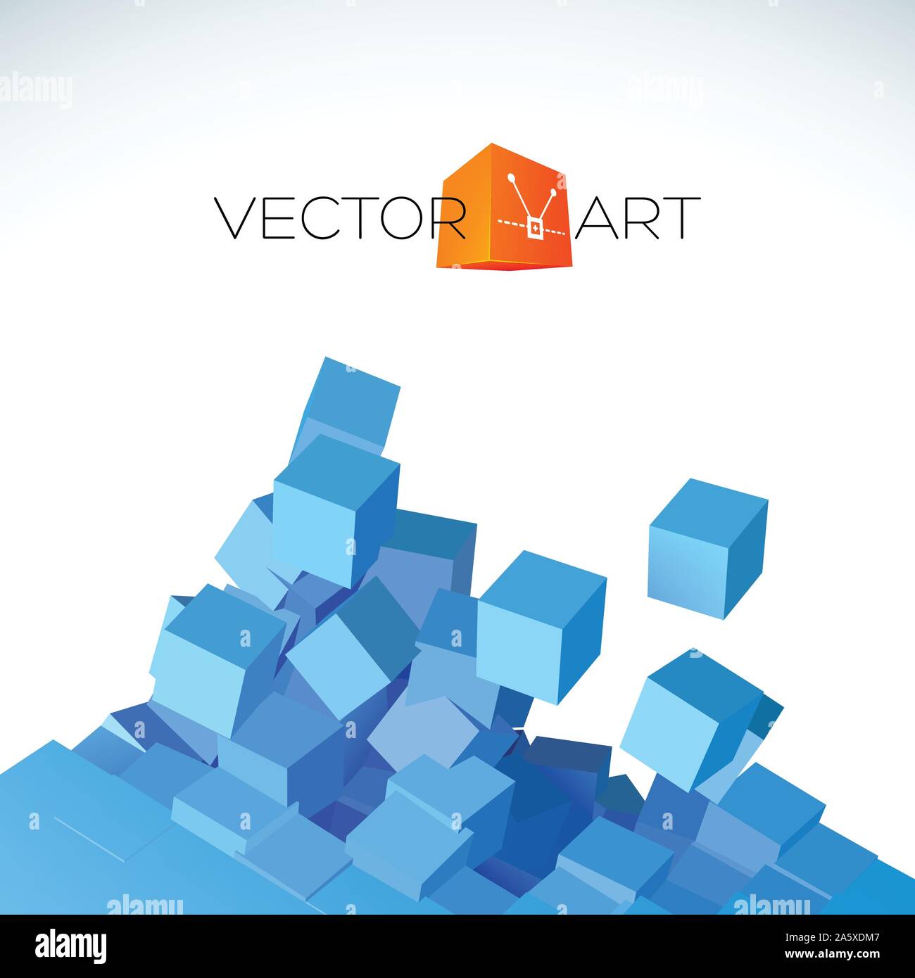 Vector 3D explosion background with cubical particles Stock Vector ...