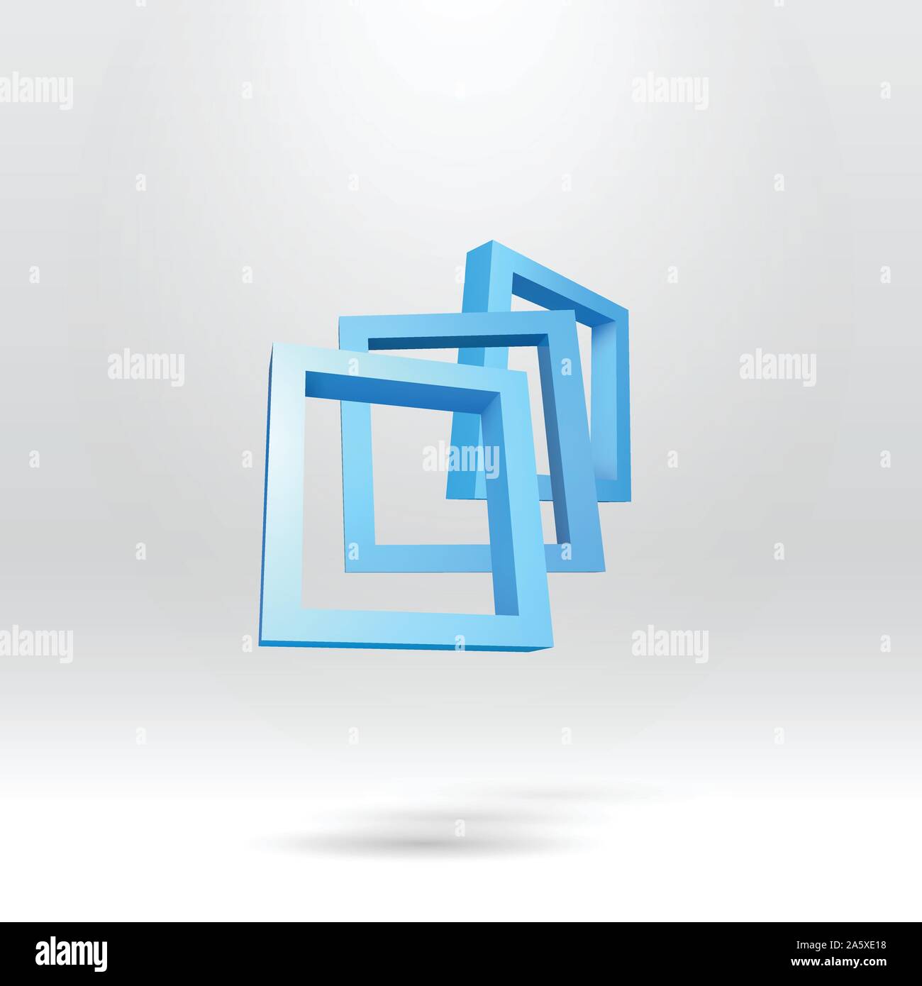 Three blue rectangular 3D frames Stock Vector Image & Art - Alamy