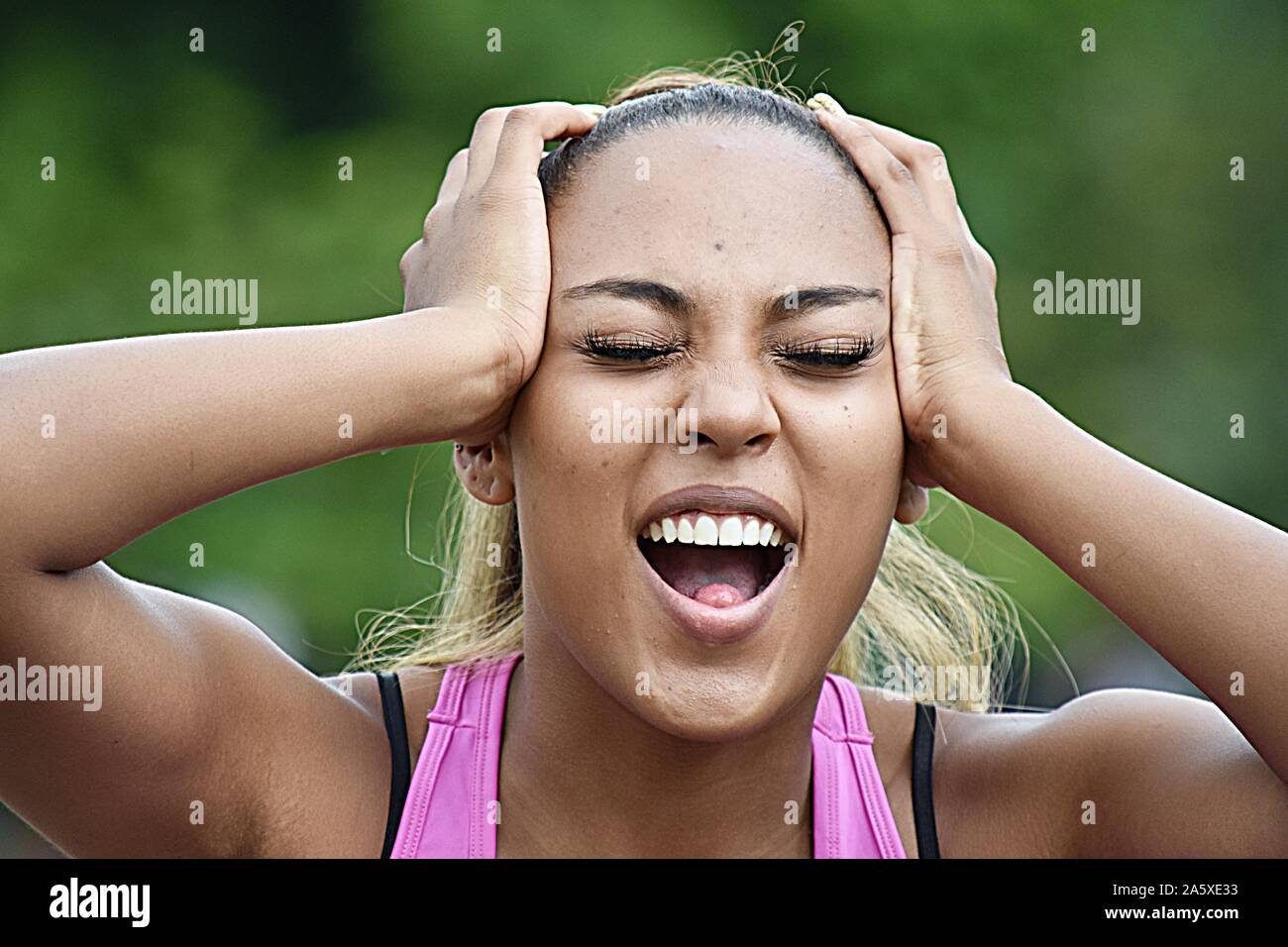 Fit Female Under Stress Stock Photo - Alamy