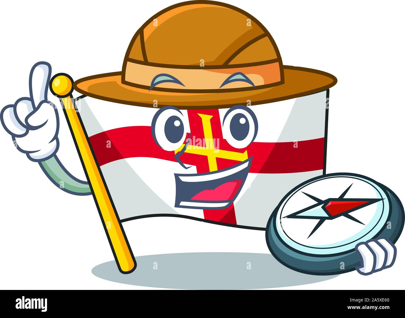 Explorer flag guernsey flies the character pole Stock Vector Image ...
