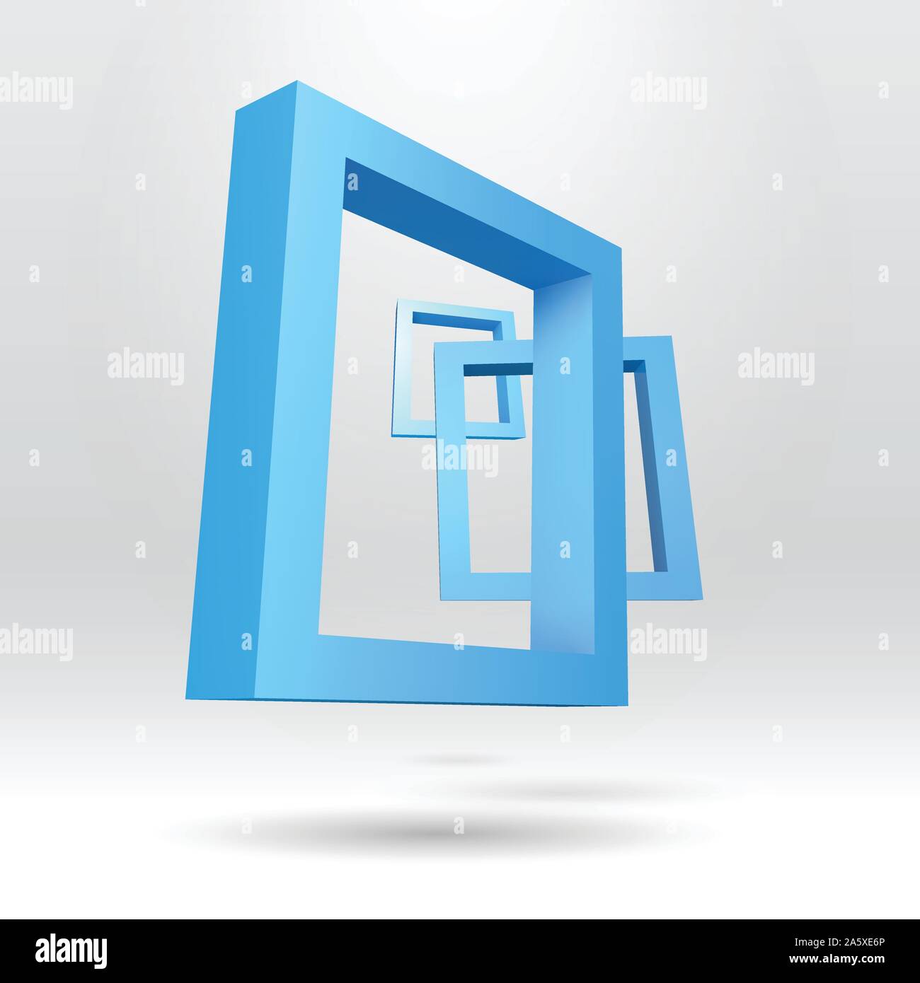 Three blue rectangular 3D frames Stock Vector Image & Art - Alamy