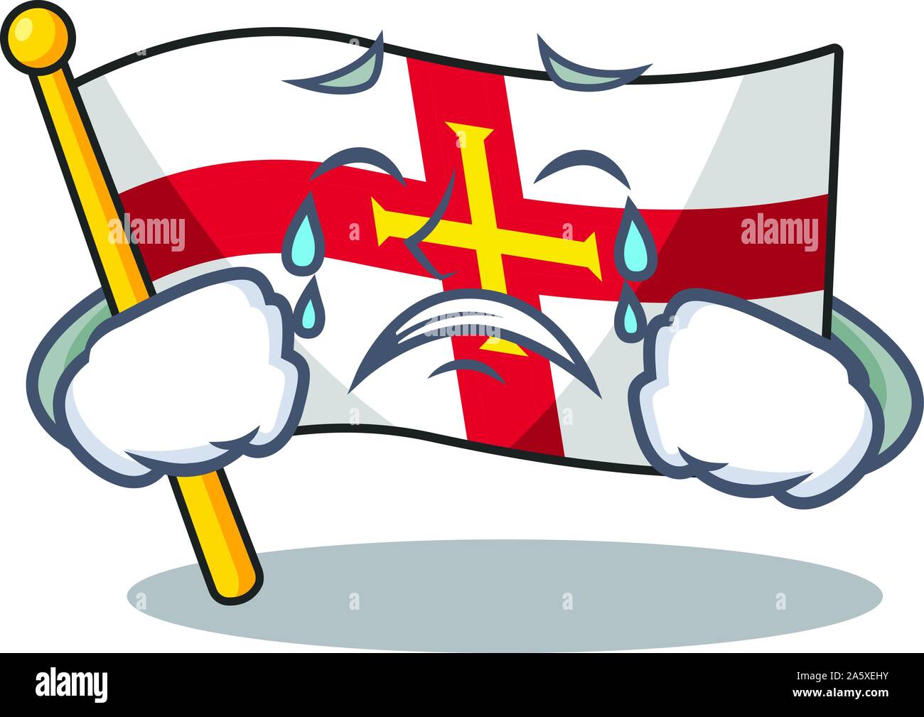 Crying flag guernsey flies the character pole Stock Vector Image & Art ...