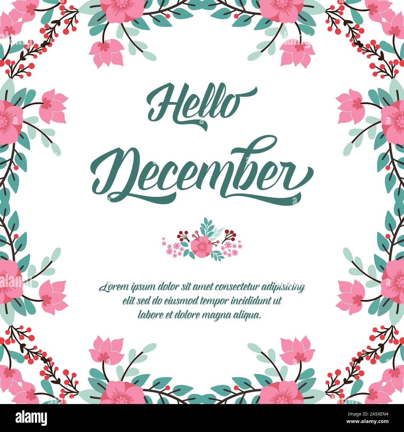 Elegant pink flower frame background, for decorative of card hello ...
