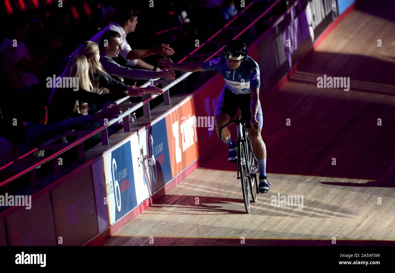 Japan’s Yuta Obara celebrates winning the Keirin Final during day one ...