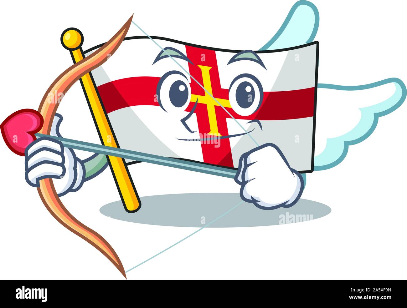 Cupid flag guernsey isolated in the mascot Stock Vector Image & Art - Alamy