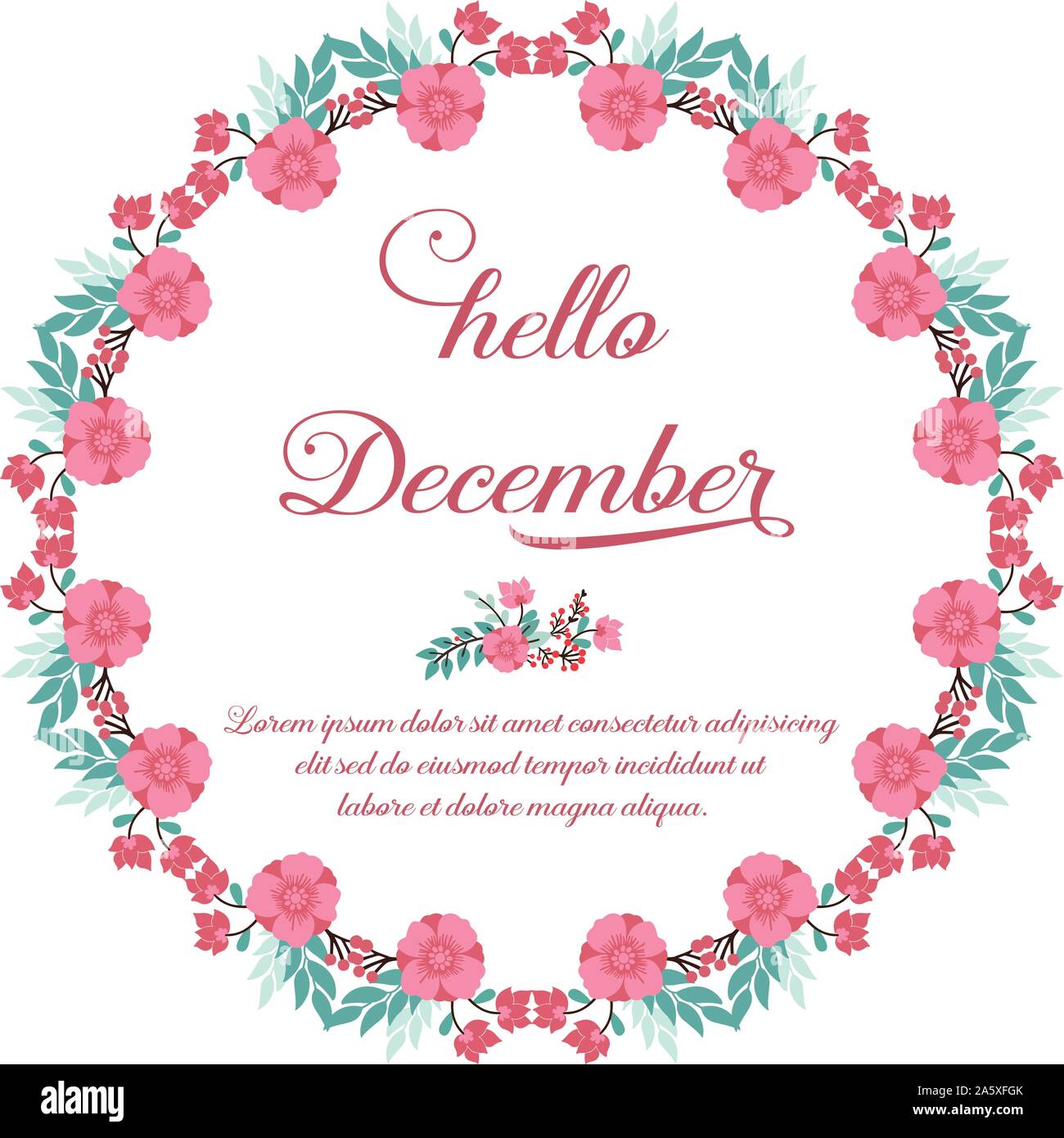 Elegant pink flower frame background, for decorative of card hello ...
