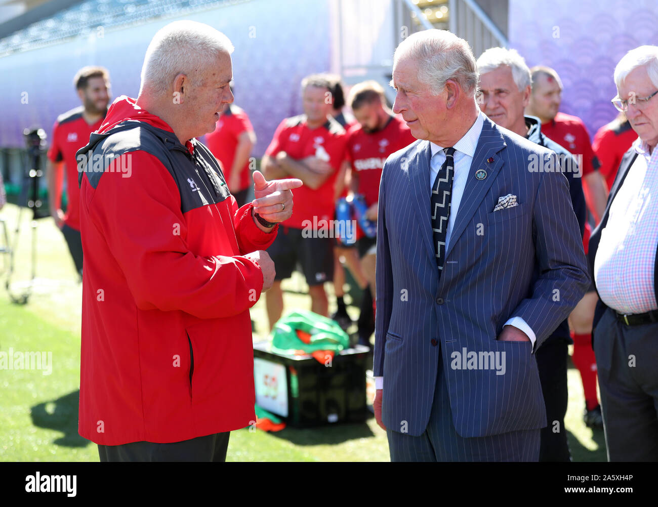 The Prince of Wales with Wales head coach Warren Gatland (left) during ...