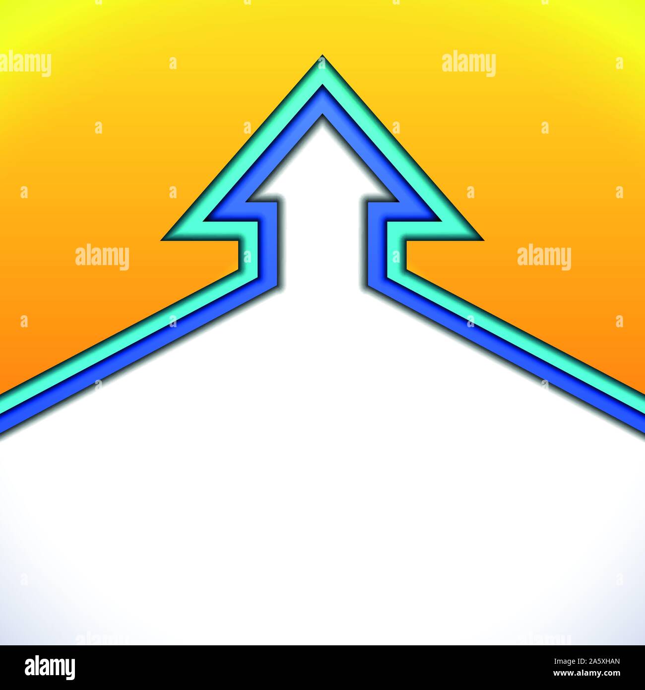 Colorful up arrow with yellow and blue paper layers Stock Vector Image ...