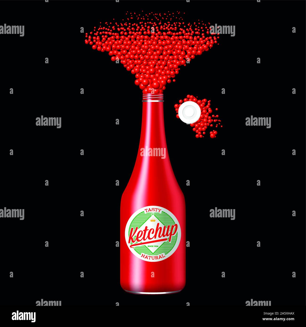 Open glass bottle organic Stock Vector Images - Alamy