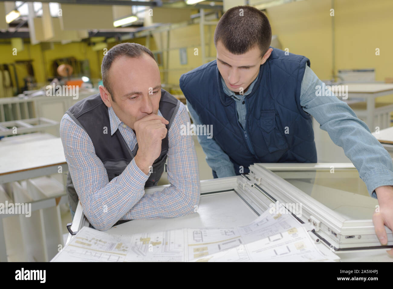 the insulated glass window factory Stock Photo - Alamy