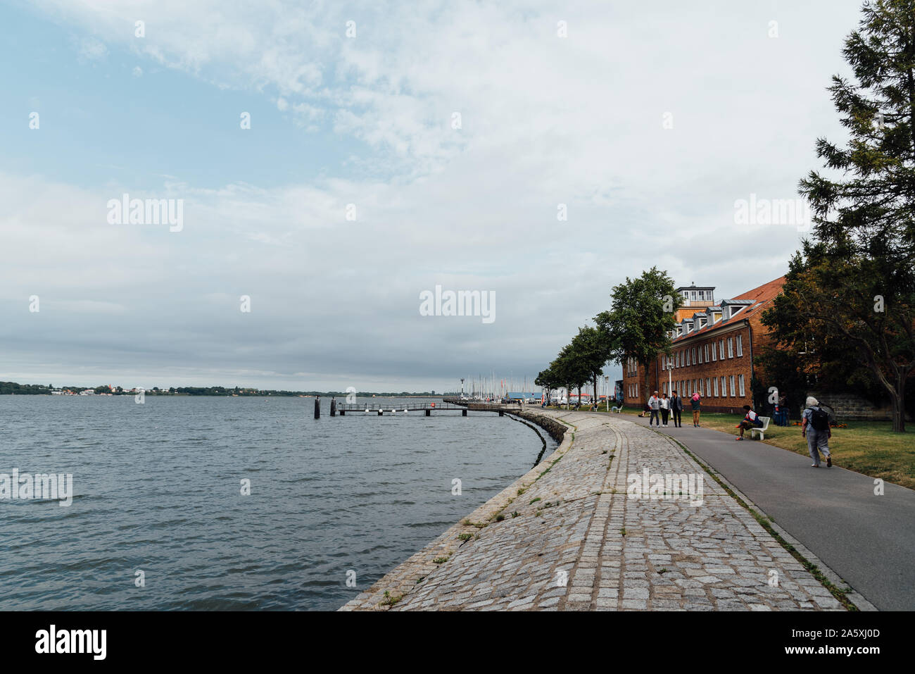 Stralsund, Germany - July 31, 2019: View of the harbour. Stralsund old ...