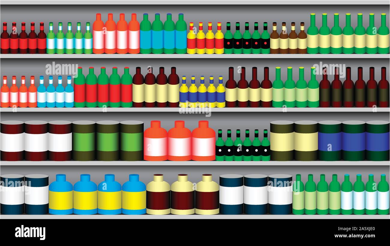 Shopping aisle shelves Stock Vector Images - Alamy