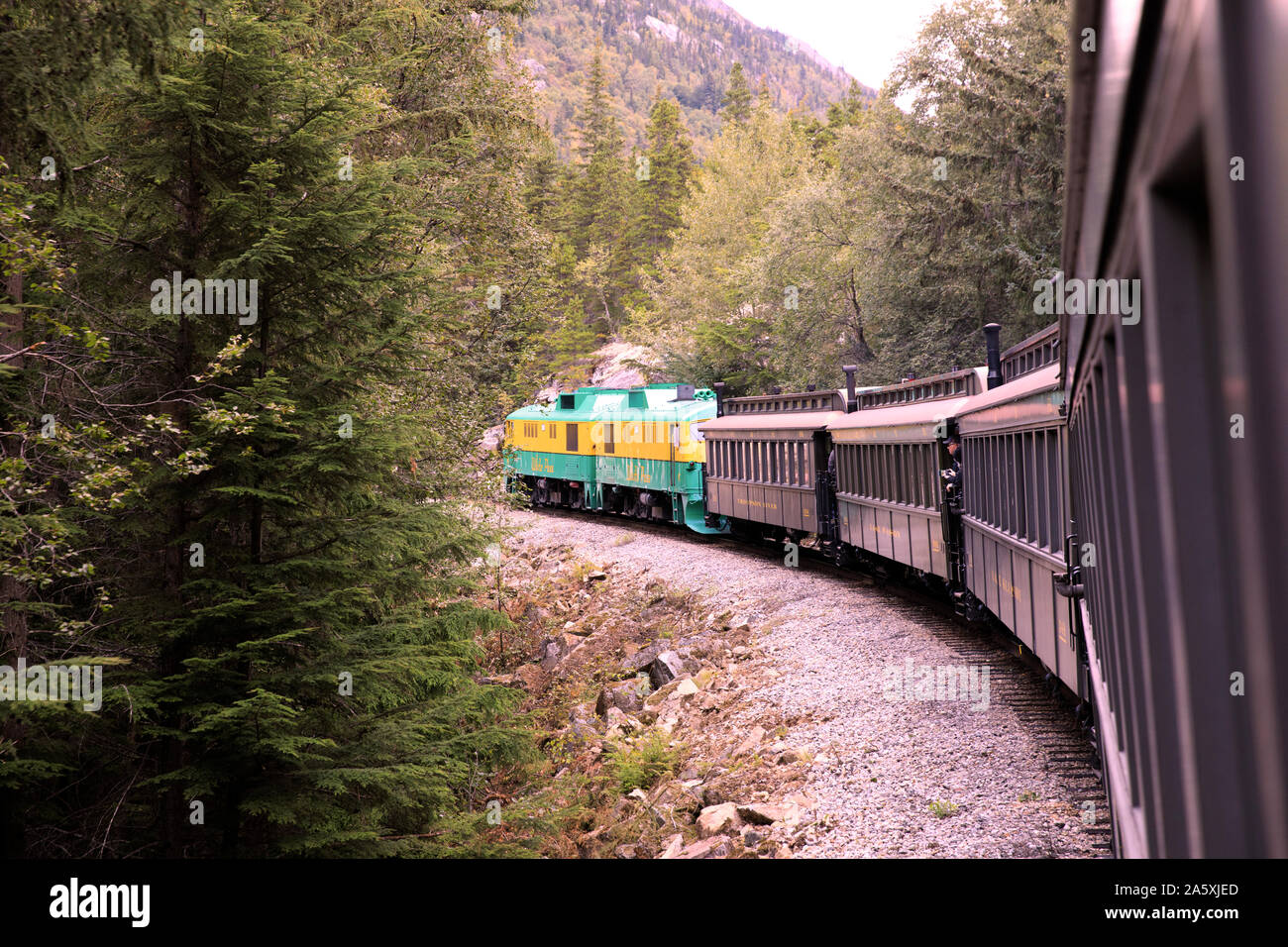 White pass train, Skagway, Alaska, USA Stock Photo - Alamy