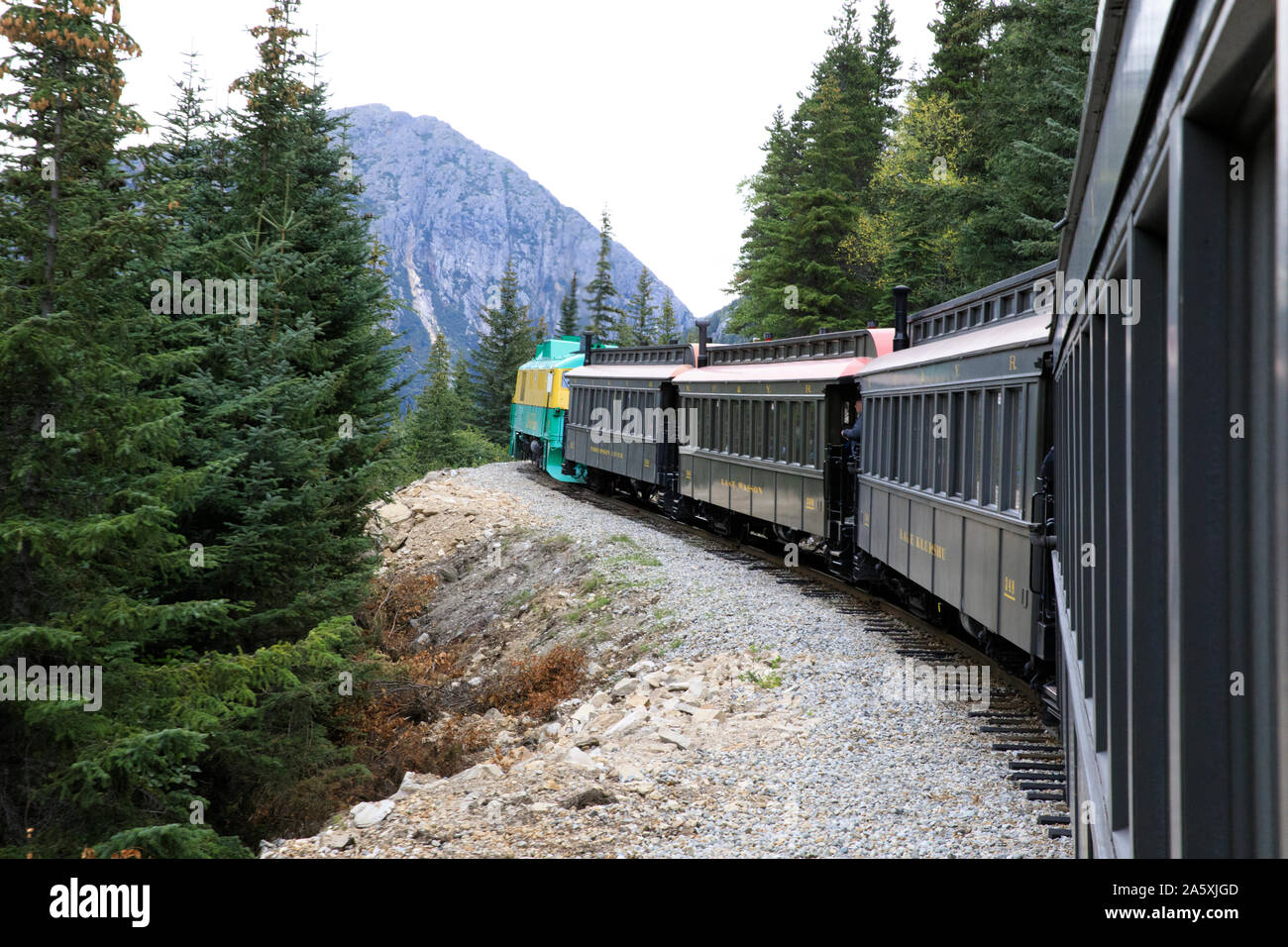White pass train, Skagway, Alaska, USA Stock Photo - Alamy