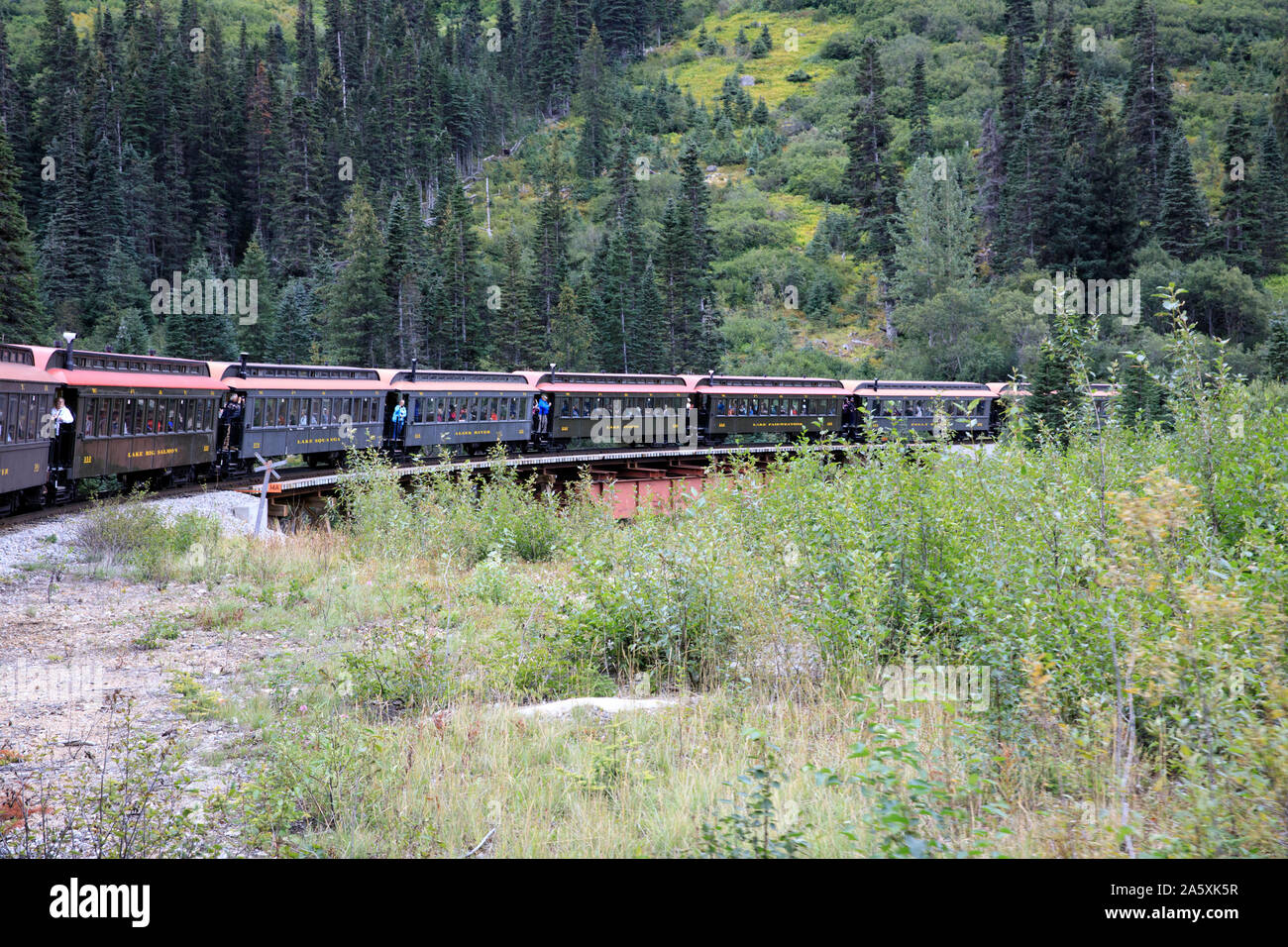 White pass train, Skagway, Alaska, USA Stock Photo - Alamy