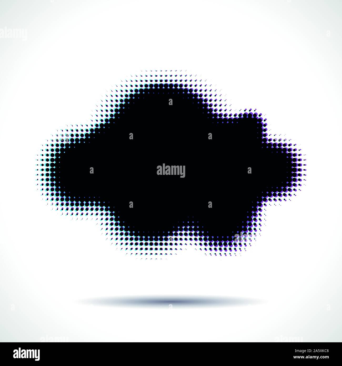 Halftone cloud shape with color aberrations Stock Vector Image & Art ...
