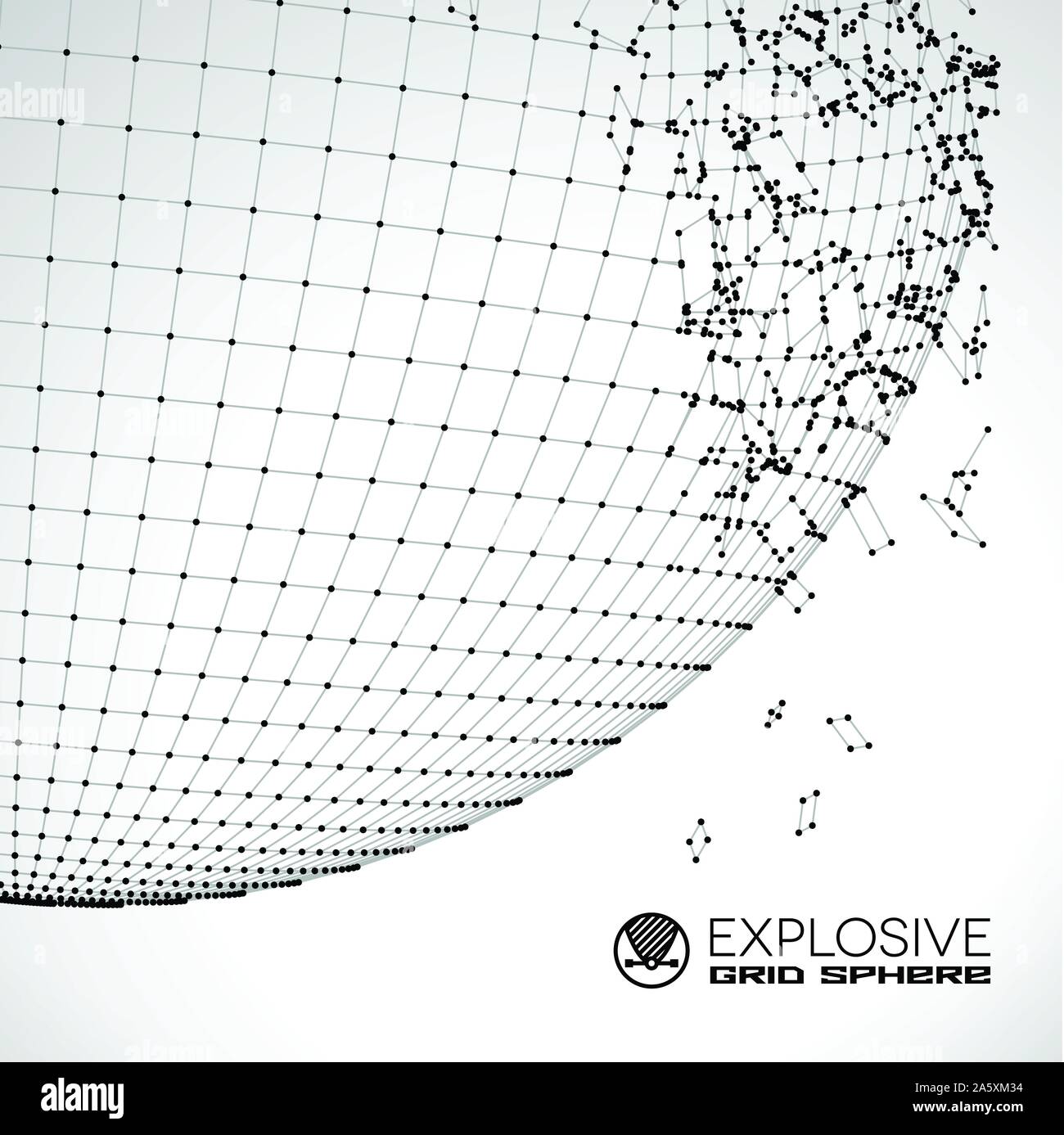 Exploded grid ball made of connected dots Stock Vector Image & Art - Alamy