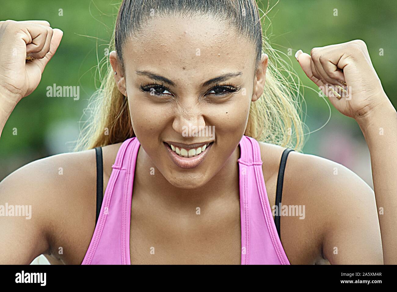 An Angry Athlete Teenager Female Stock Photo - Alamy