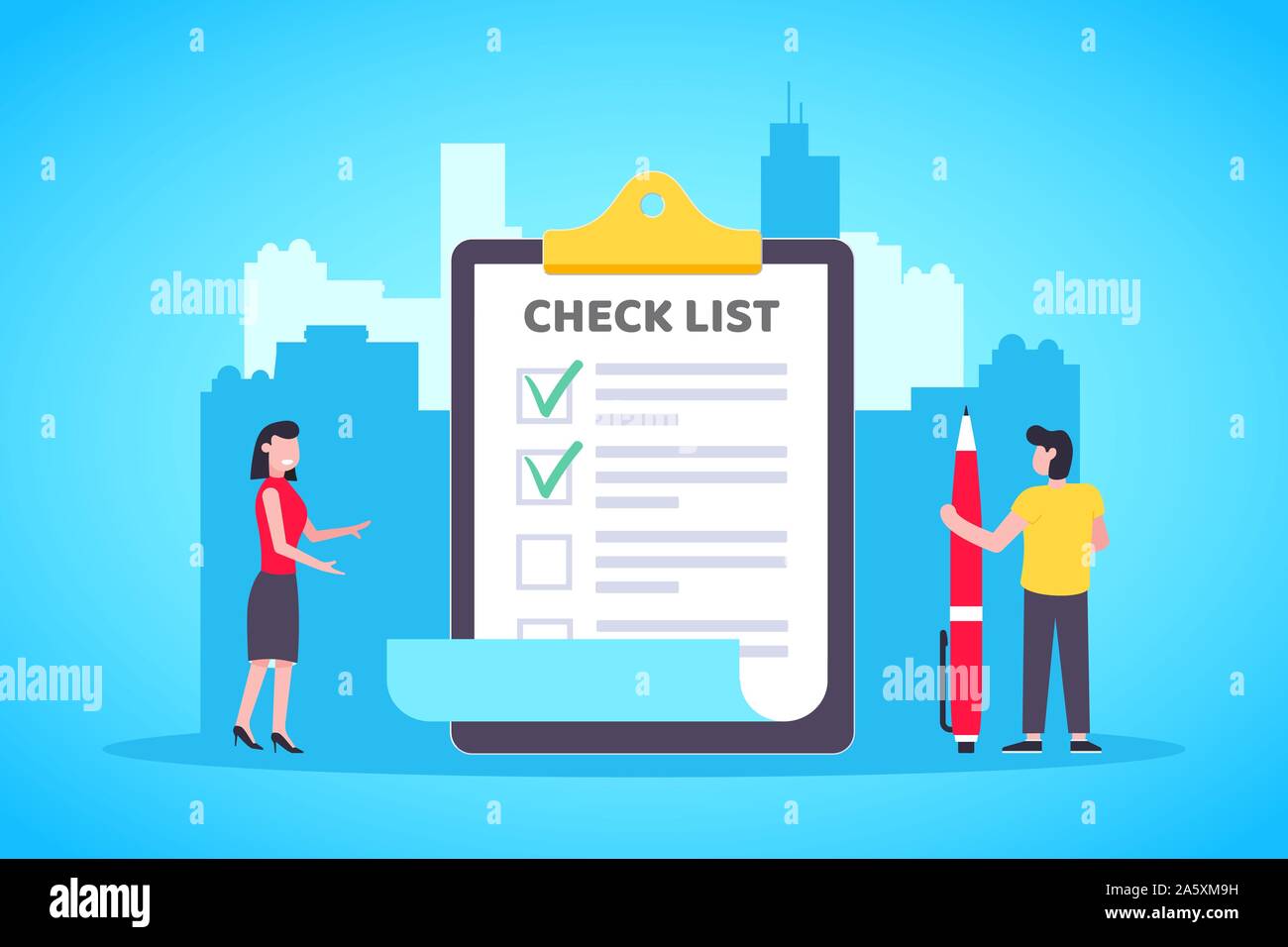 Woman filling out form Stock Vector Images - Alamy