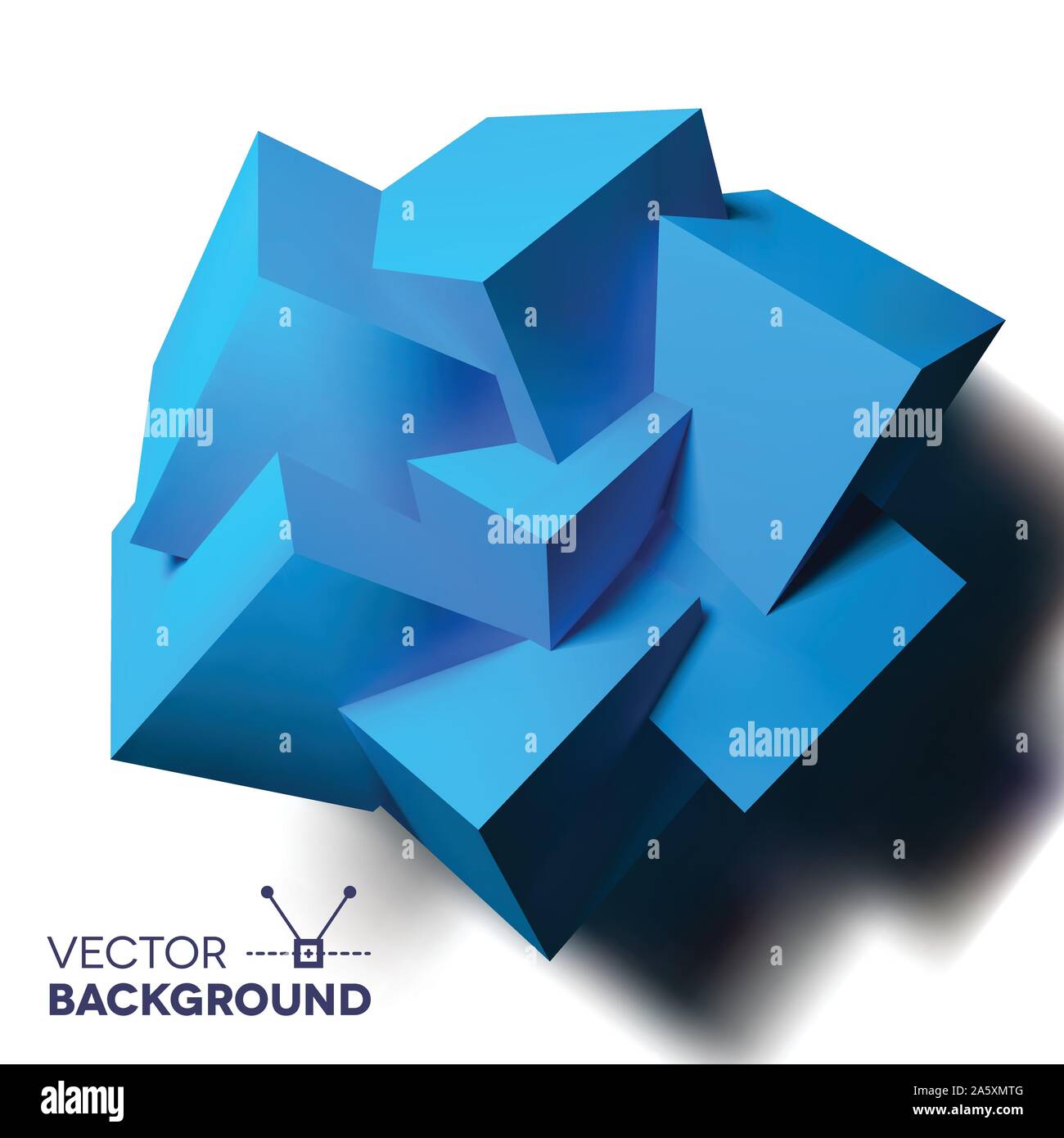 Abstract background with overlapping blue cubes Stock Vector Image & Art - Alamy