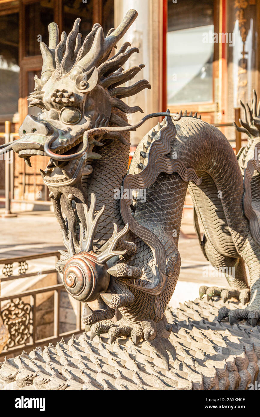 Chinese Dragon statue from Ming dynasty era, at the entrance to the ...