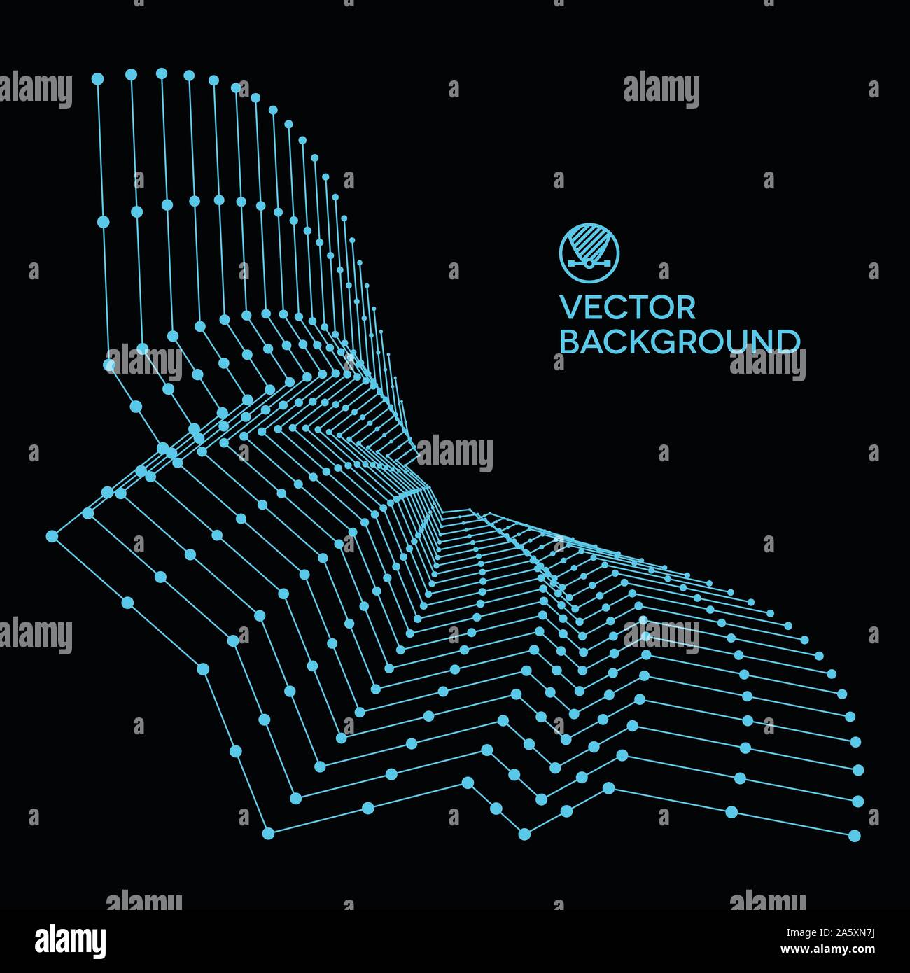Wavy grid made of connected dots Stock Vector Image & Art - Alamy