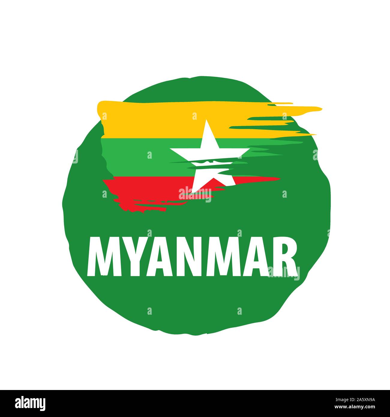 Myanmar flag, vector illustration on a white background Stock Vector ...
