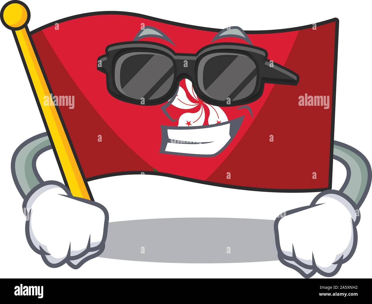 Super cool flag hongkong clings to mascot wall Stock Vector Image & Art ...