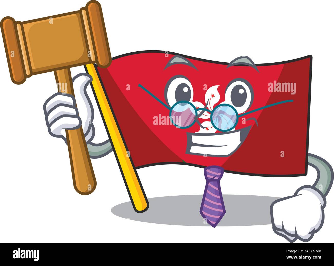 Judge flag hongkong on the with mascot Stock Vector Image & Art - Alamy