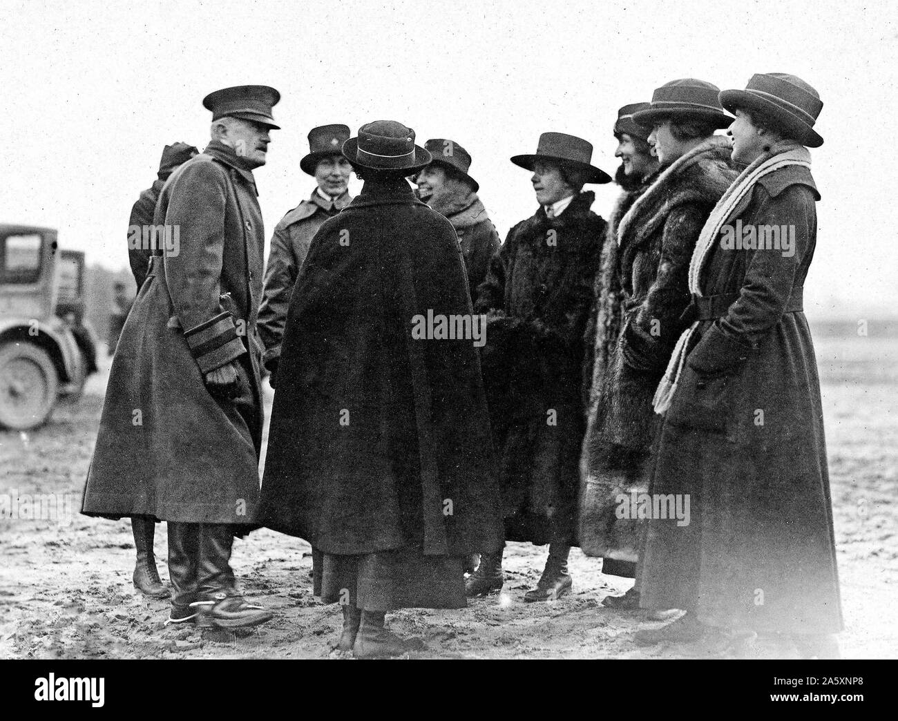 General John J. Pershing, Commander in Chief, A.E.F., talking to Red ...