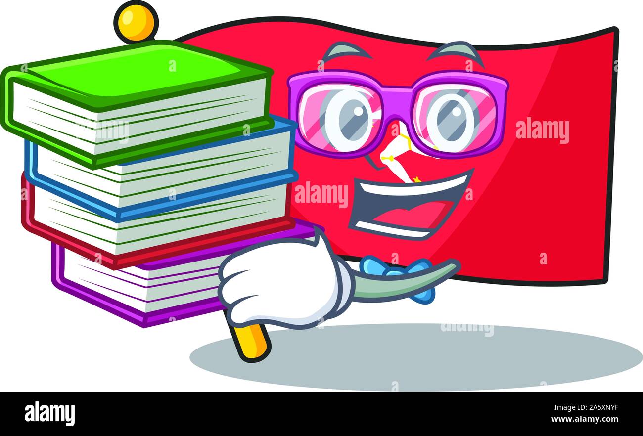 Student with book flag isle of man with cartoon Stock Vector Image ...