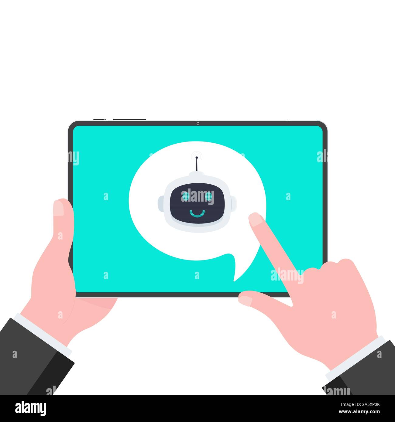 Robot chatbot icon sign flat style design vector illustration isolated ...