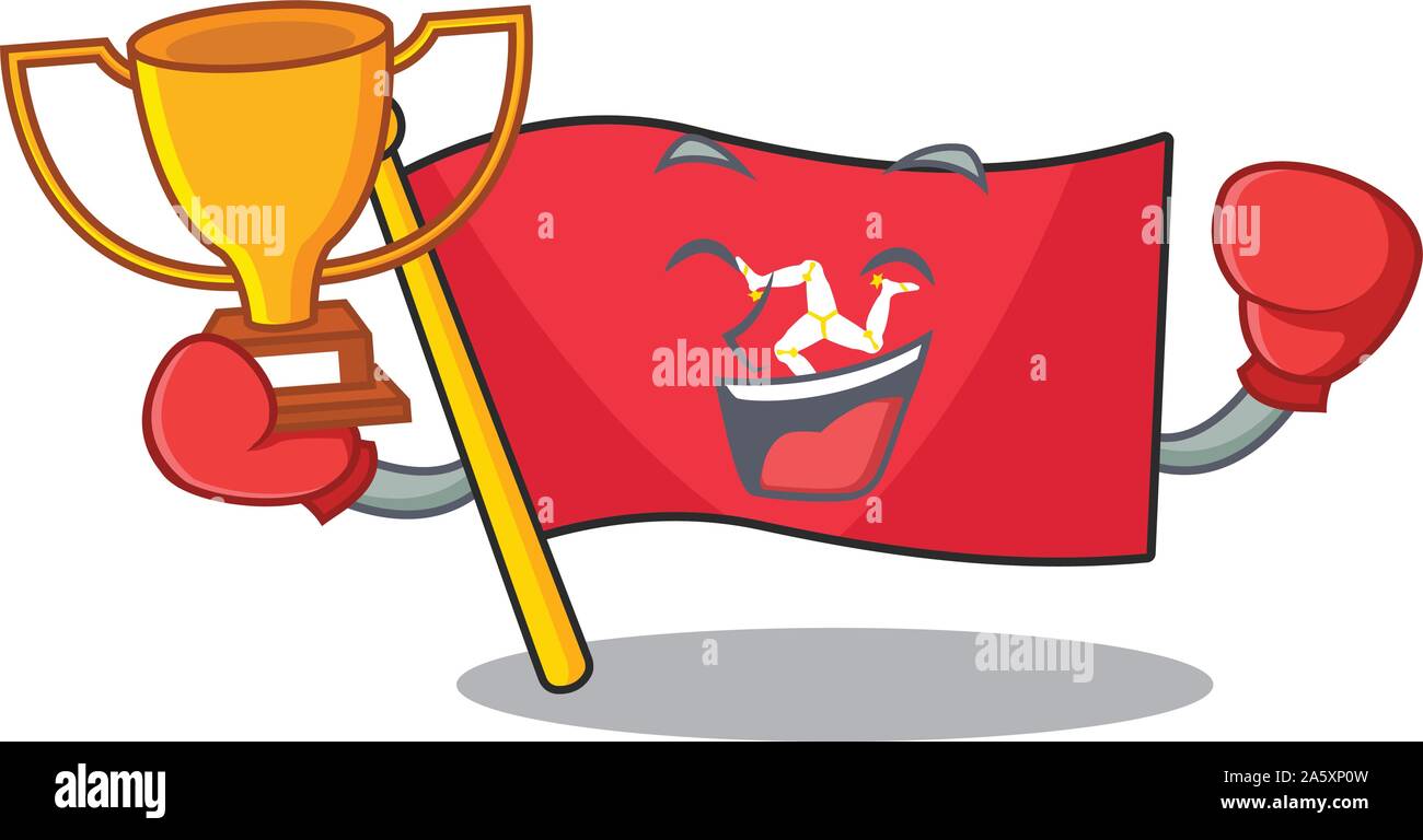 Boxing winner flag isle of man with cartoon Stock Vector Image & Art ...
