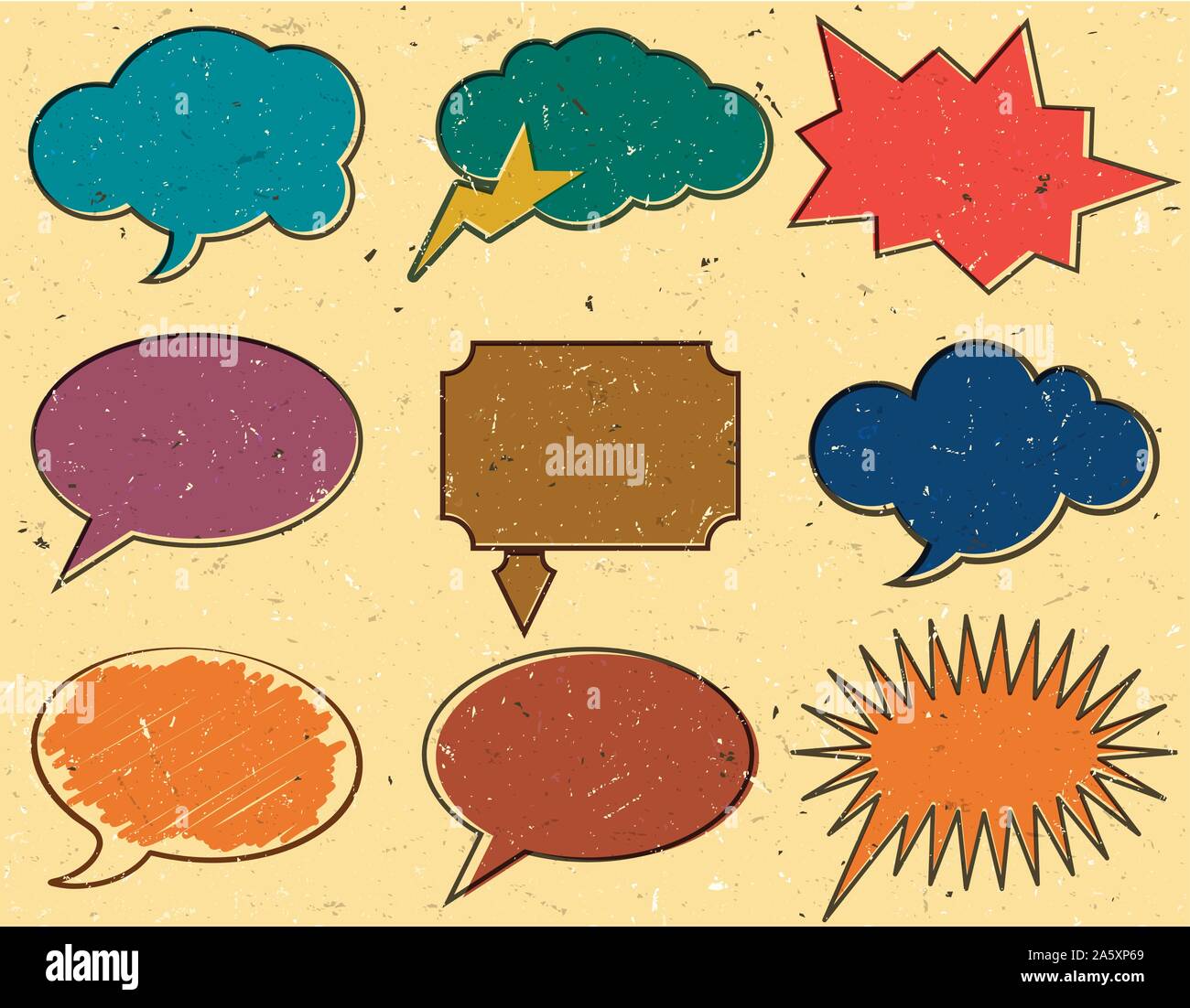 Vintage speech bubbles Stock Vector Image & Art - Alamy