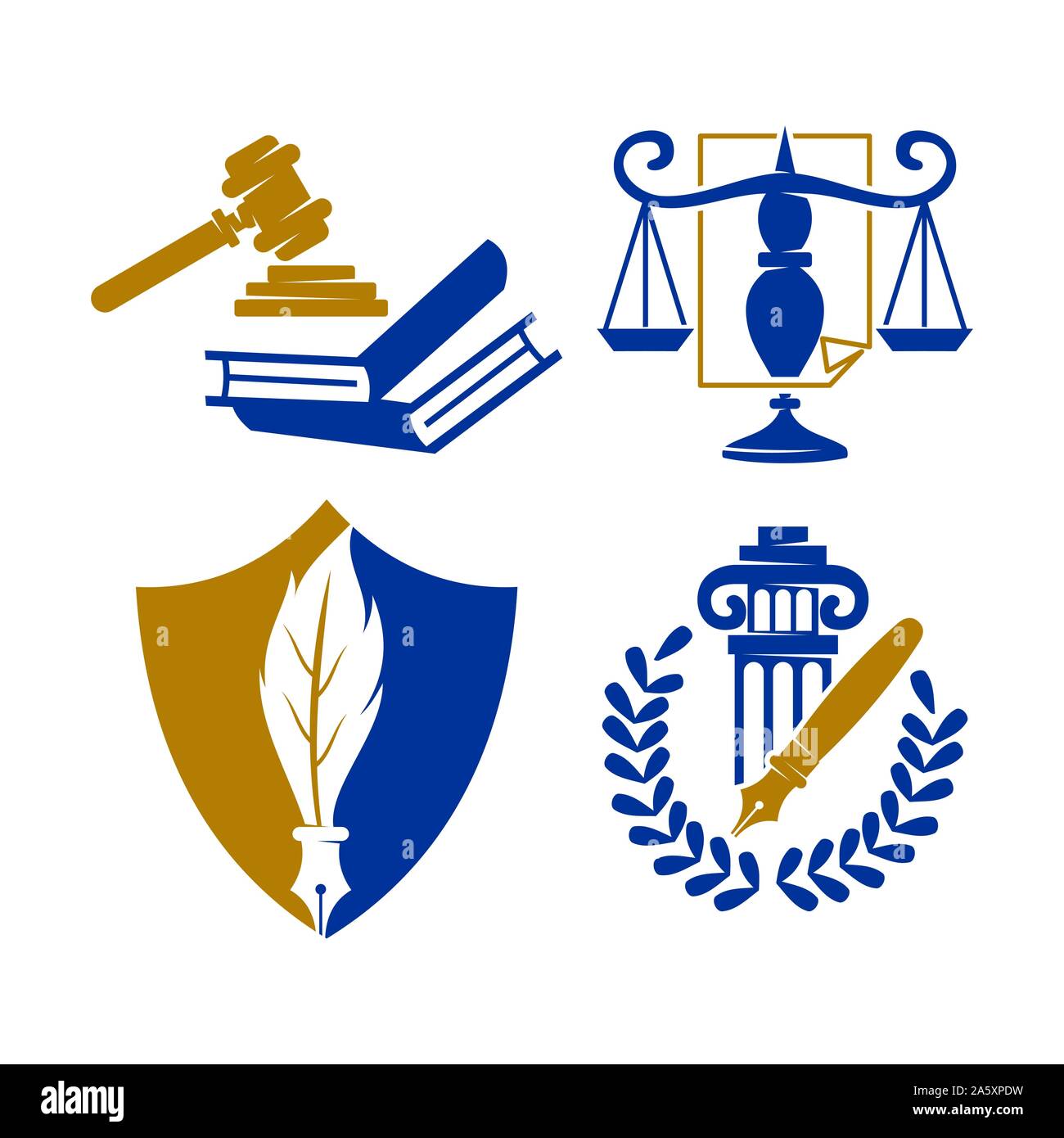 Law Justice Firm logo Design Vector icon template Set Stock Vector ...