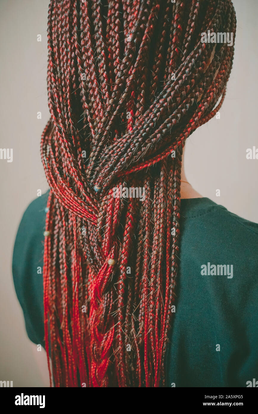 Red And Brown Box Braids